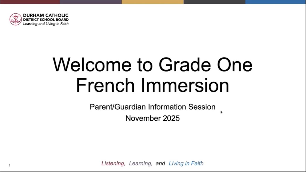 2025 Grade 1 French Immersion Registration Information Night - YouTube
