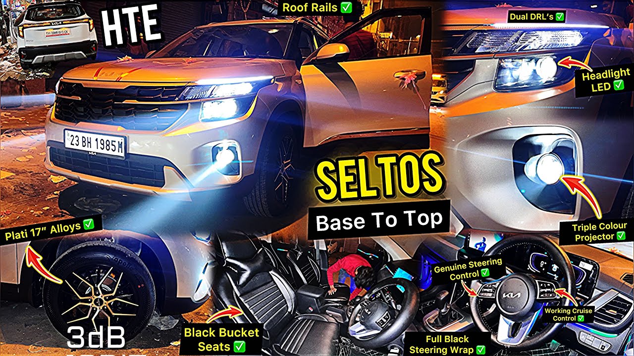 Kia Seltos HTE Base Model Modification With Genuine Accessories 🔥 ...