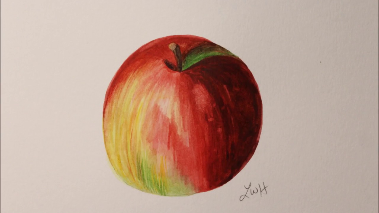Realistic Apple - Watercolor Painting Time Lapse - YouTube