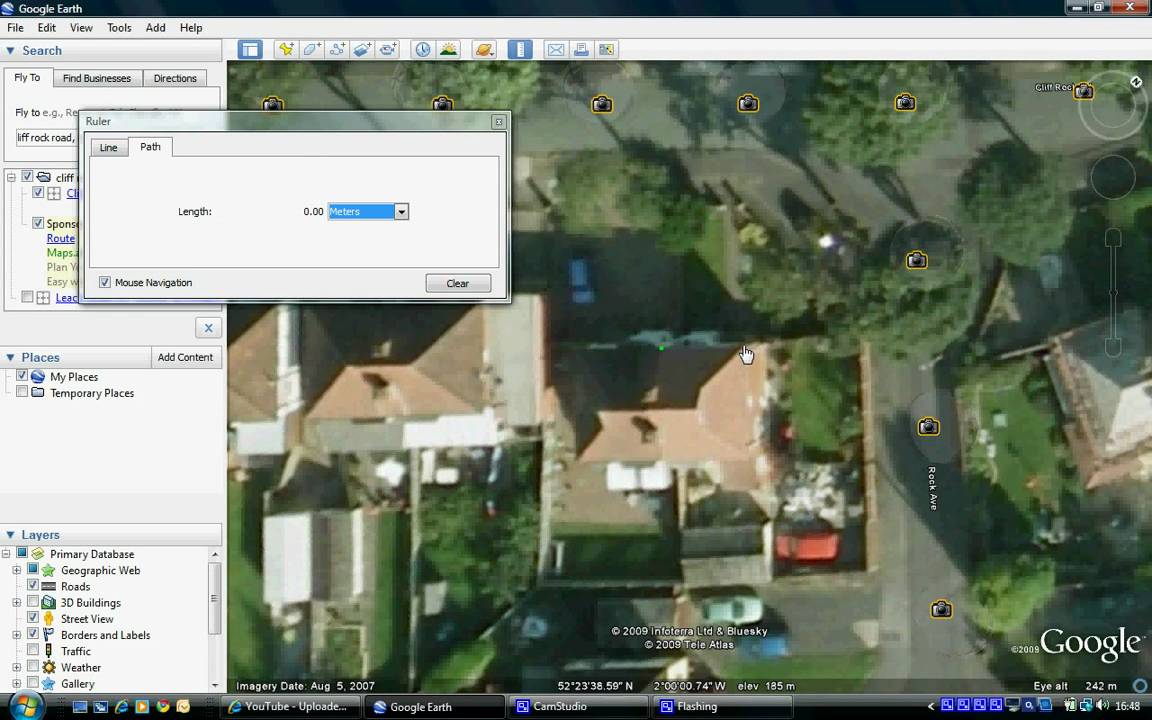 measuring on google earth pro - YouTube