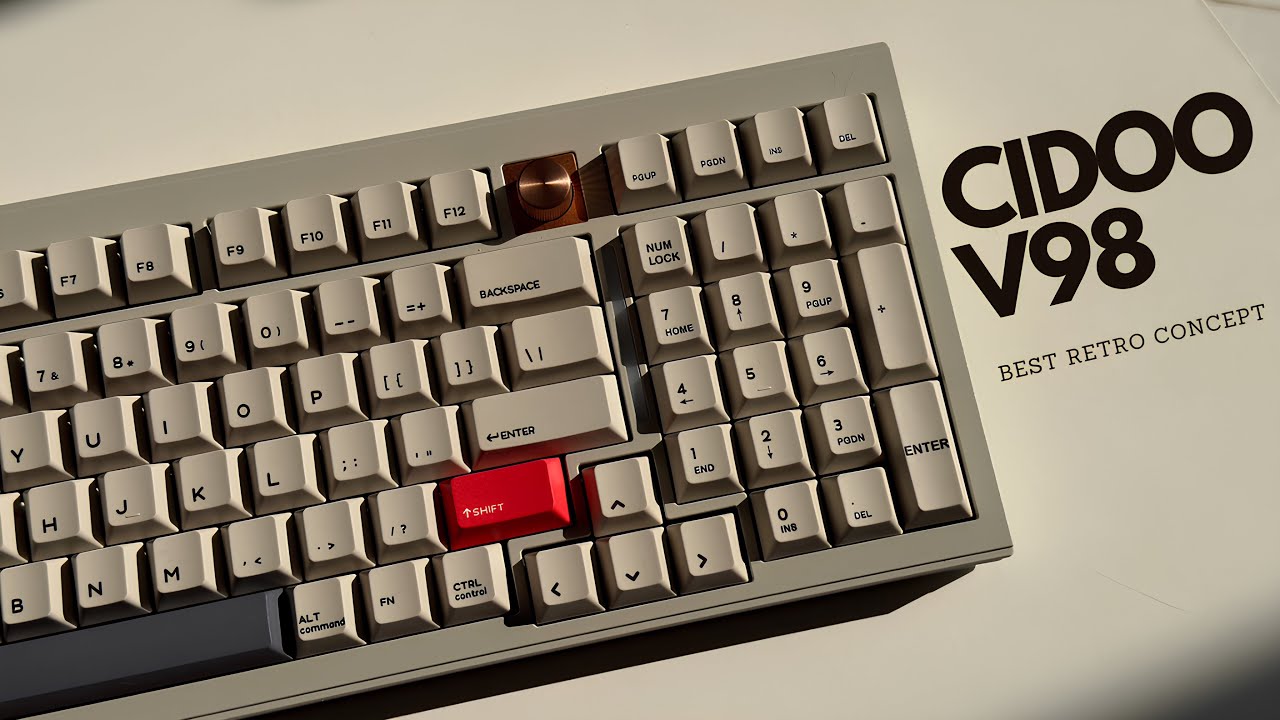 타건음 들어보면 반할걸? 레트로감성 풀알루 풀배열 키보드 | CIDOO V98 | PEARL WHITE SWITCHS - YouTube