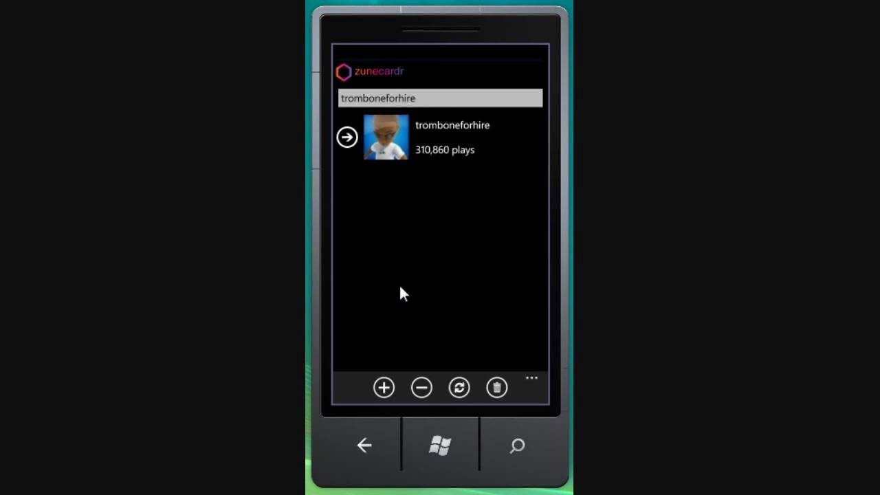 ZuneCardr Windows Phone 7 Zune Social for tromboneforhire - YouTube