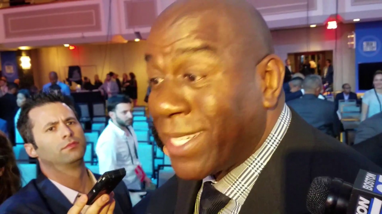 Magic Johnson on Lakers landing second pick in 2017 NBA Draft - YouTube