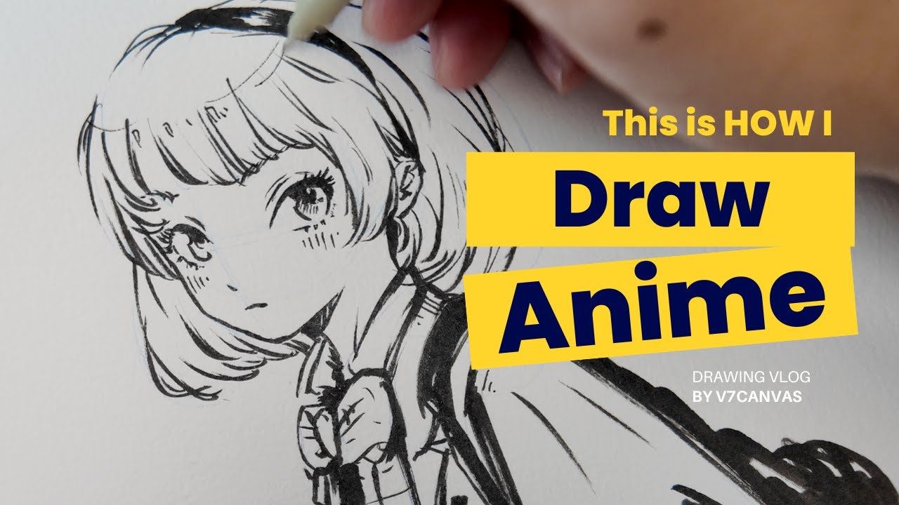 [Real-time] Anime girl drawing process #drawing #animeart - YouTube
