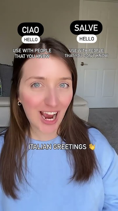 Ciao and Salve in Italian #italiantutor #italianteacher - YouTube