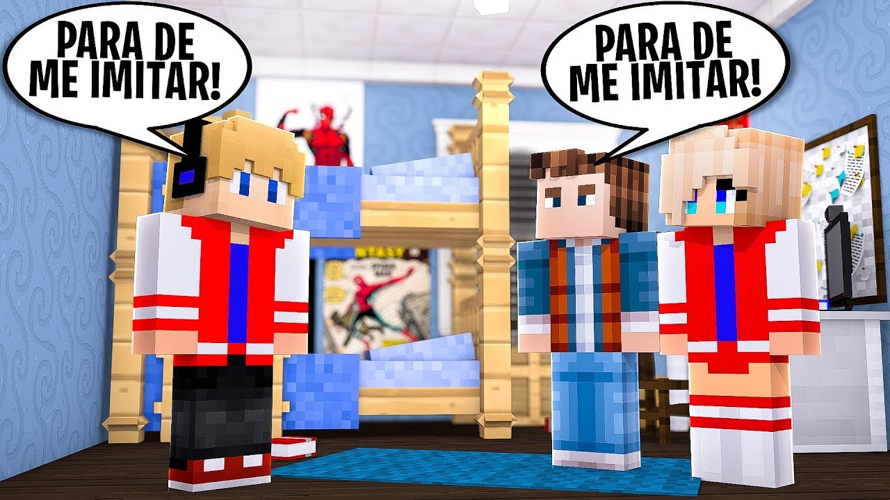 Imitando Meus Amigos Por 24 Horas No Minecraft Youtube