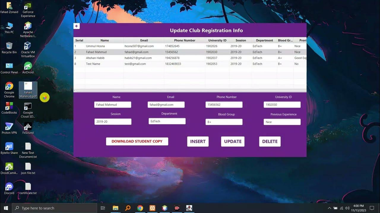 University Project | BDUCMS: Empowering Students through Unified Club Experiences | JAVAFX - YouTube