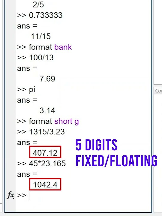 Display Number Formats in MATLAB part 2 | MATLAB Tutorial for Beginners #shorts - YouTube