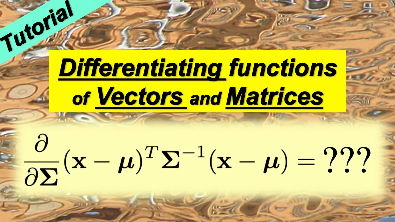 Differentiating functions of vectors and matrices - YouTube