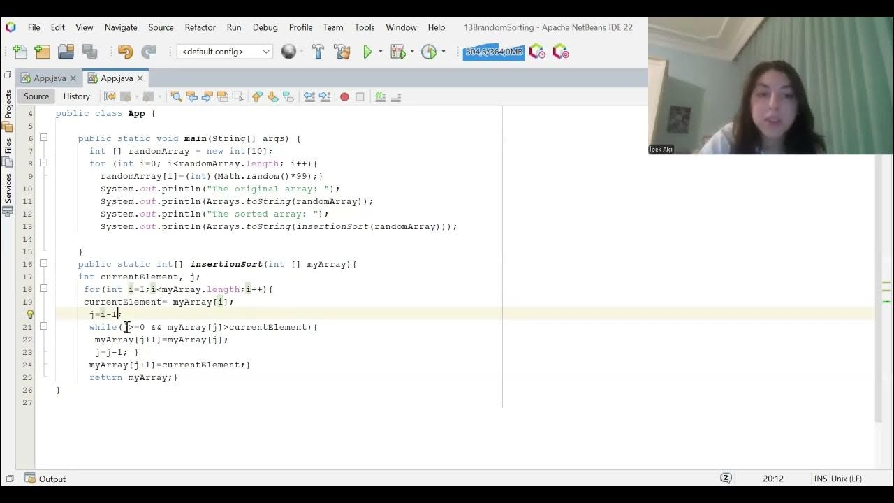Task 13B insertionSort method - YouTube