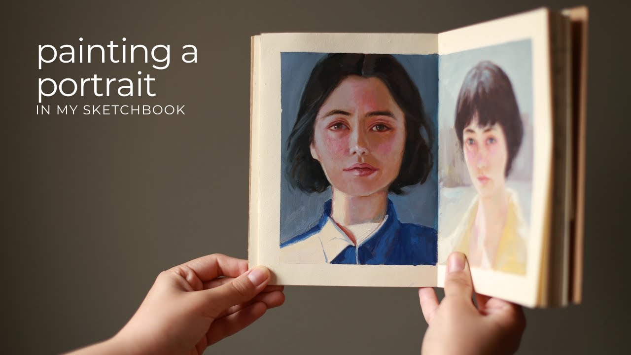 paint with me | painting a portrait in my sketchbook - YouTube
