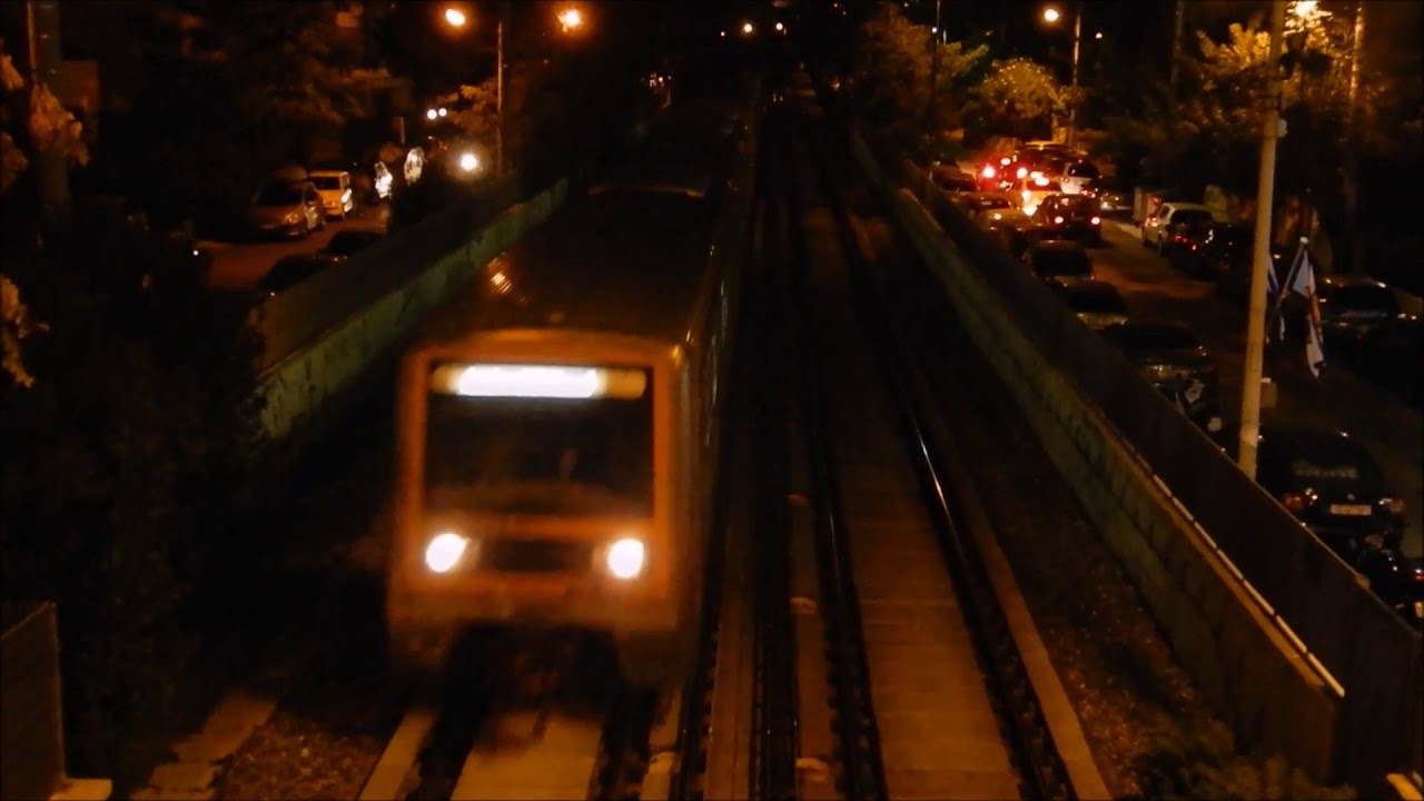 Neo Faliro ISAP LINE 1 Train by night - YouTube