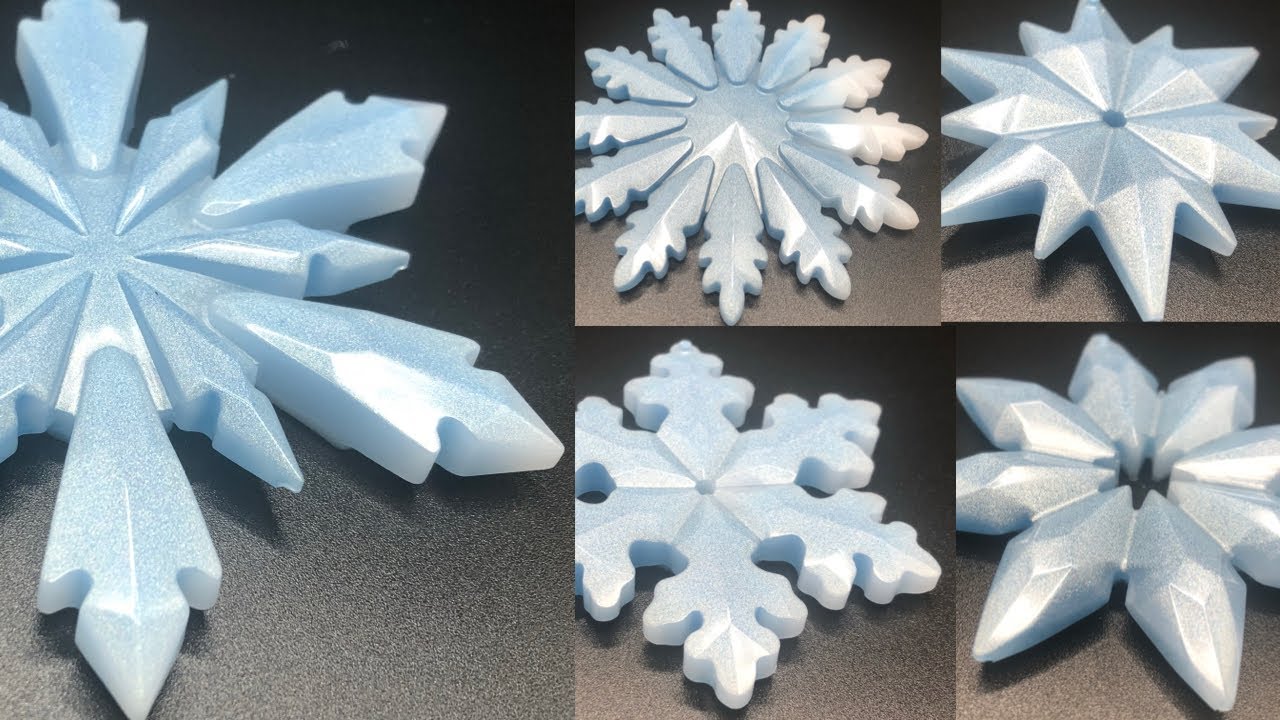 Resin Snowflakes with Mica Powder and Alcohol Ink! - YouTube