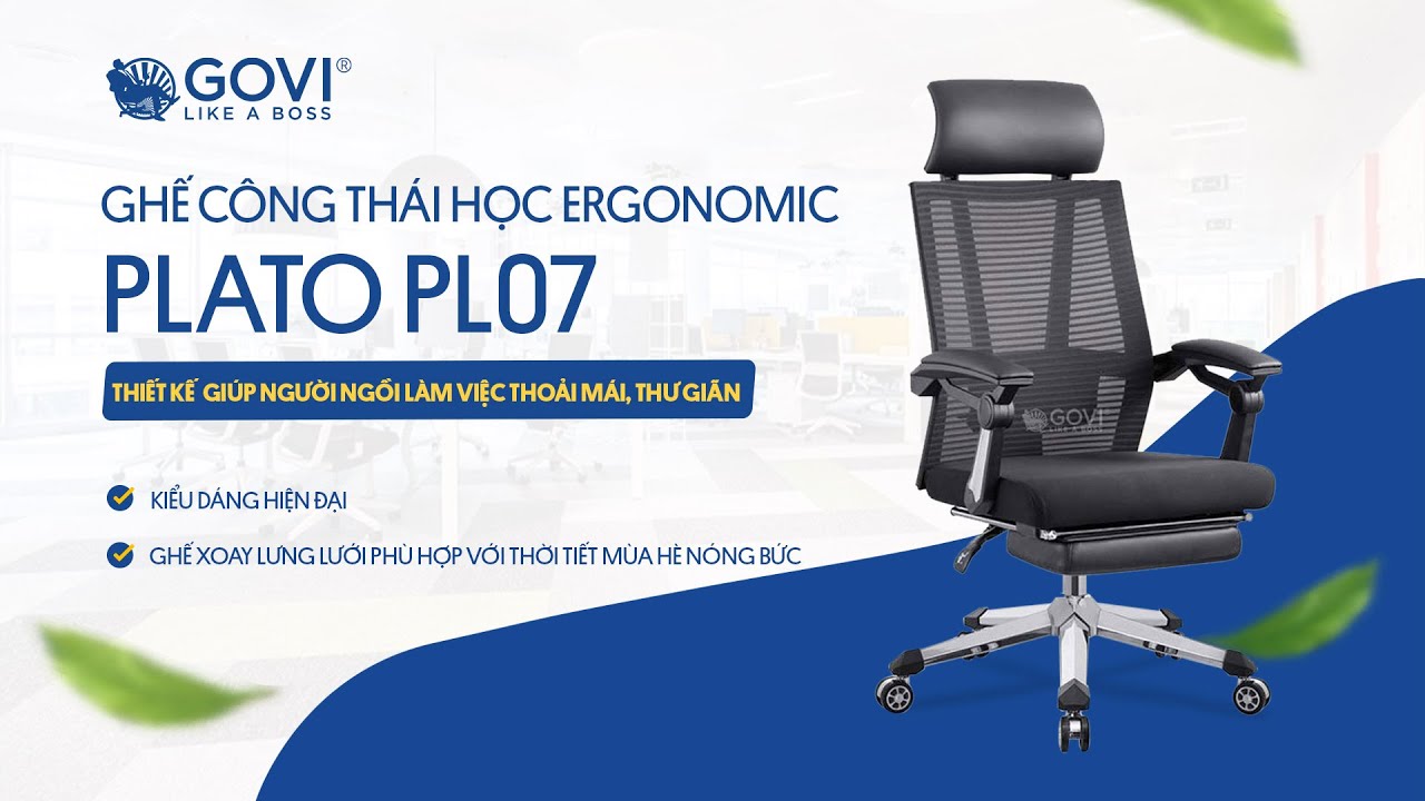 Ghế công thái học Ergonomic Plato PL07 - YouTube