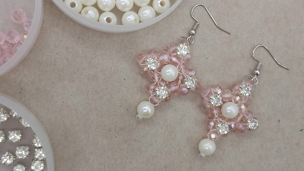 Lemonade Pink Crystal Earrings Making #earring #earrings #jewellery # ...