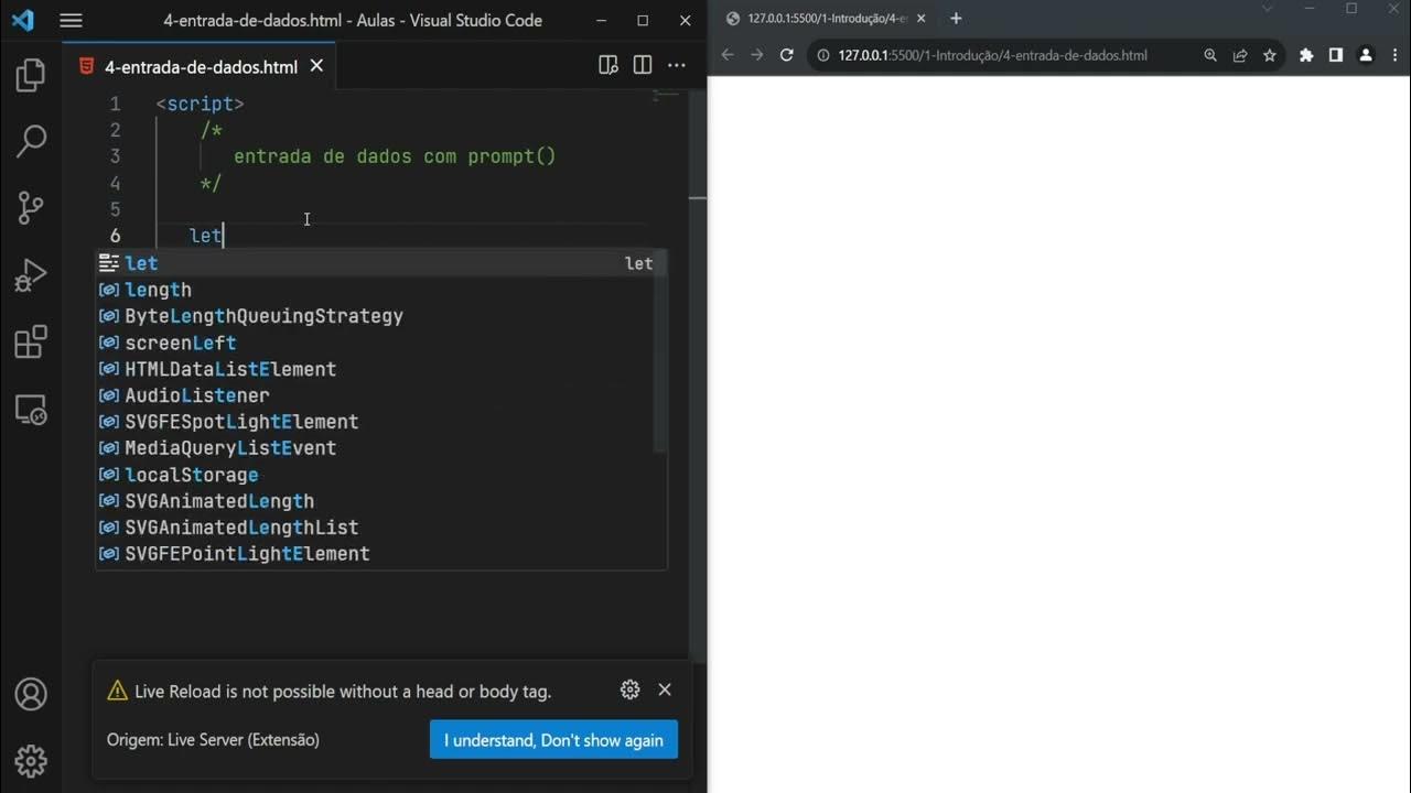 JavaScript - Entrada de dados com prompt - YouTube