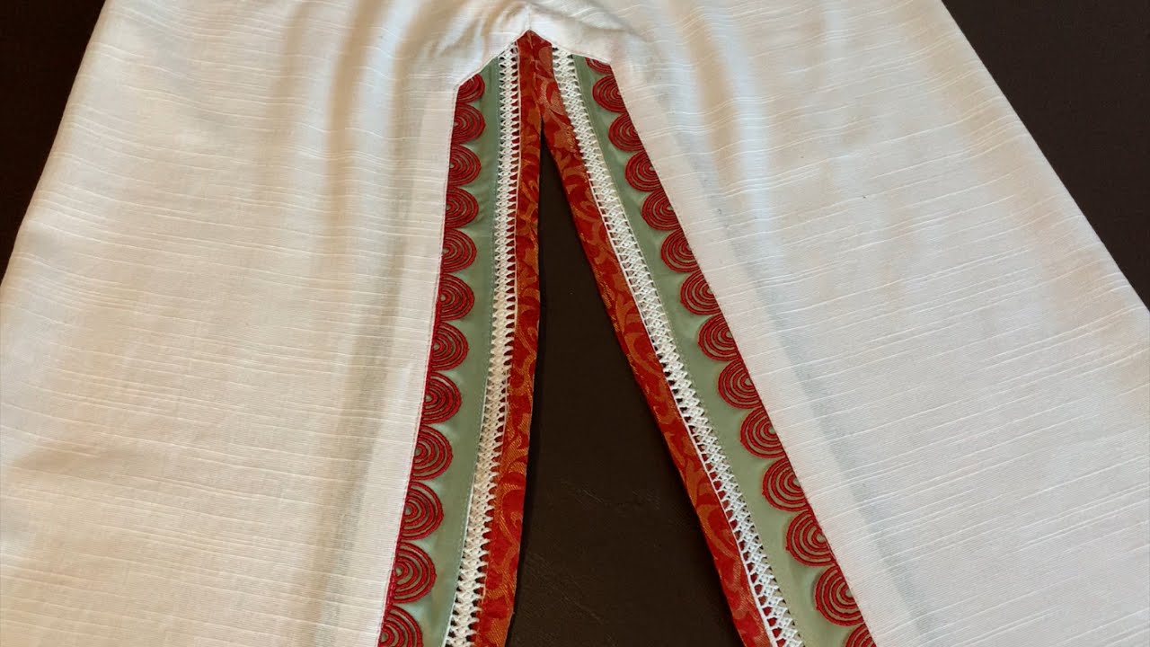 Latest slit (chalk) design with joint lace | Designer slit design - YouTube