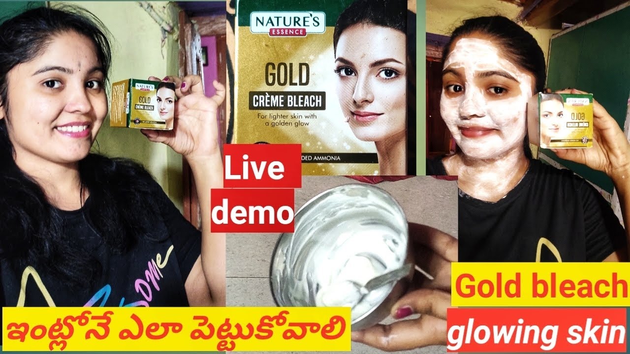 Nature's Essence gold cream bleach skin golden glow live demo how to ...