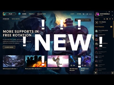 League Of Legends NEW Interface UPDATE | 2016 Patch 6.22 - YouTube
