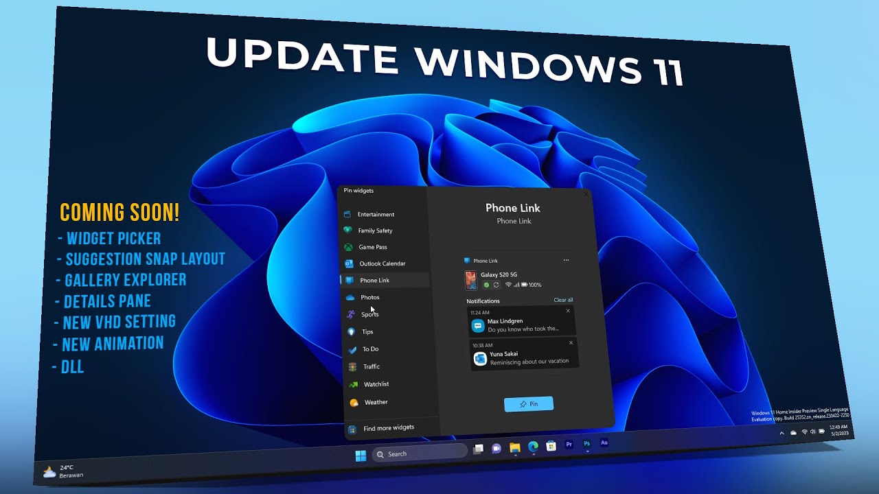 MAKIN KEREN! Update Windows 11 22H2 Banyak Fitur Baru Widget Picker ...