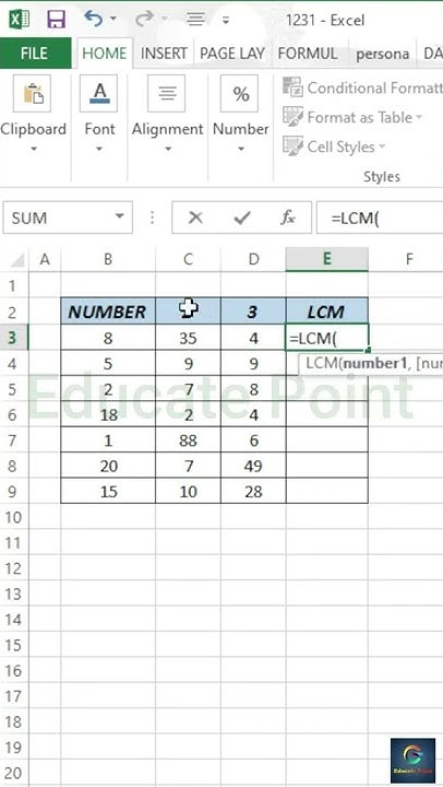 Find Least Common Multiple in Excel ||#shorts - YouTube