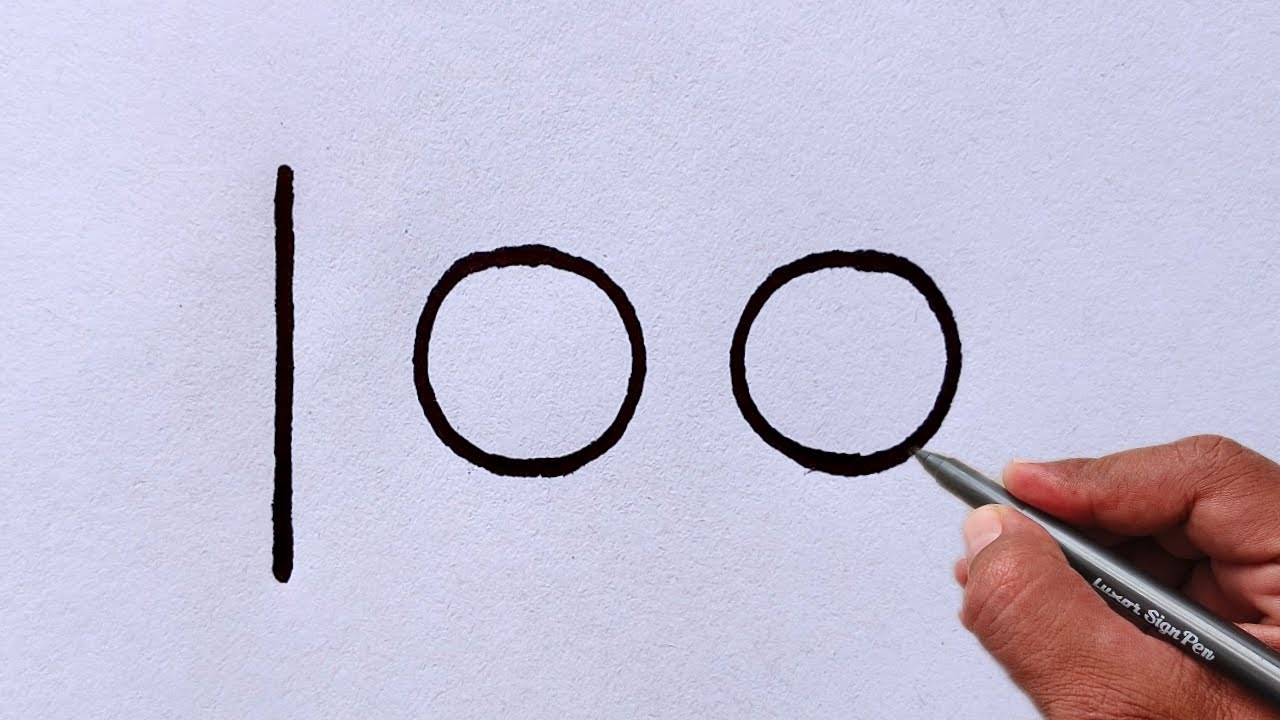 How to draw beautiful bird from number 100 | Bird Drawing Easy | Number ...