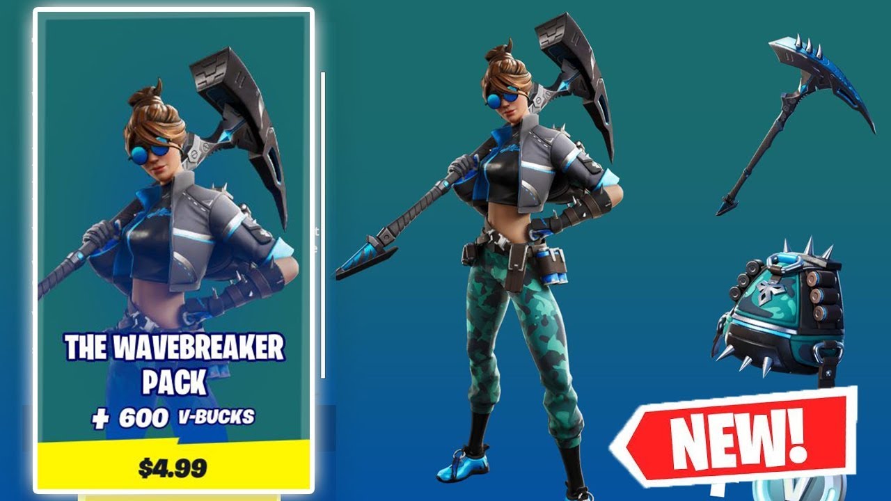NEW WAVEBREAKER Skin + SWELL STRIKER Pickaxe Gameplay in Fortnite ...