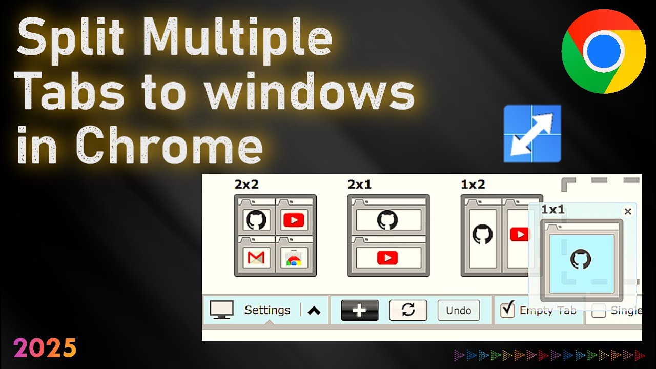 Split Tabs to windows in Chrome | Tab Resize Extension - YouTube