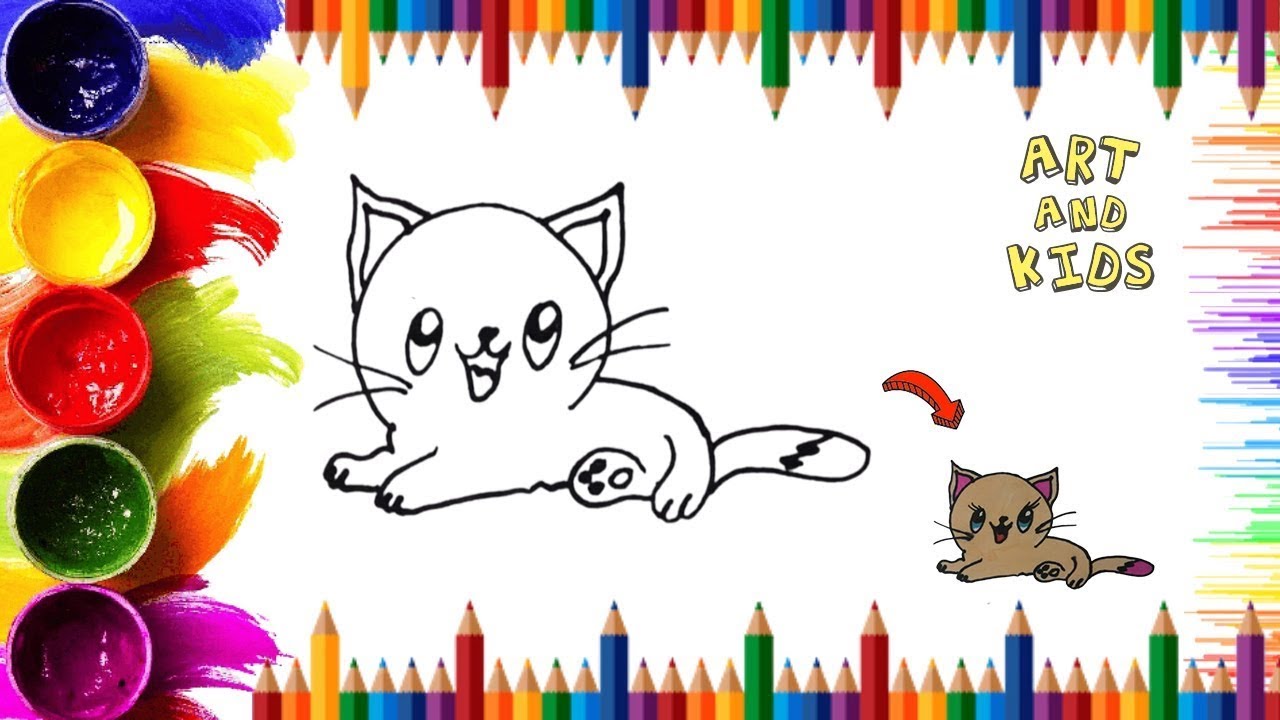 HOW TO DRAW A CUTE BABY KITTEN - YouTube