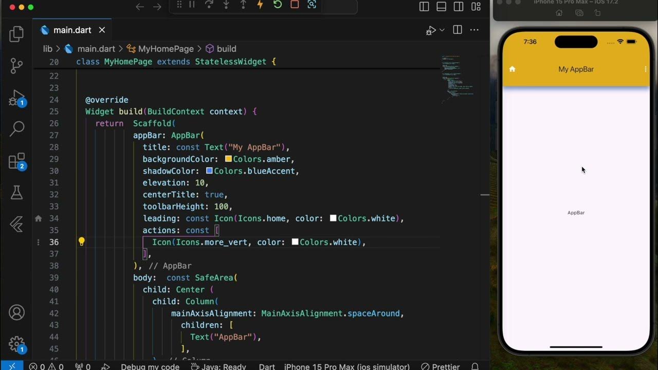 3.13. Flutter | Widgets - AppBar #flutter #flutterdeveloper - YouTube