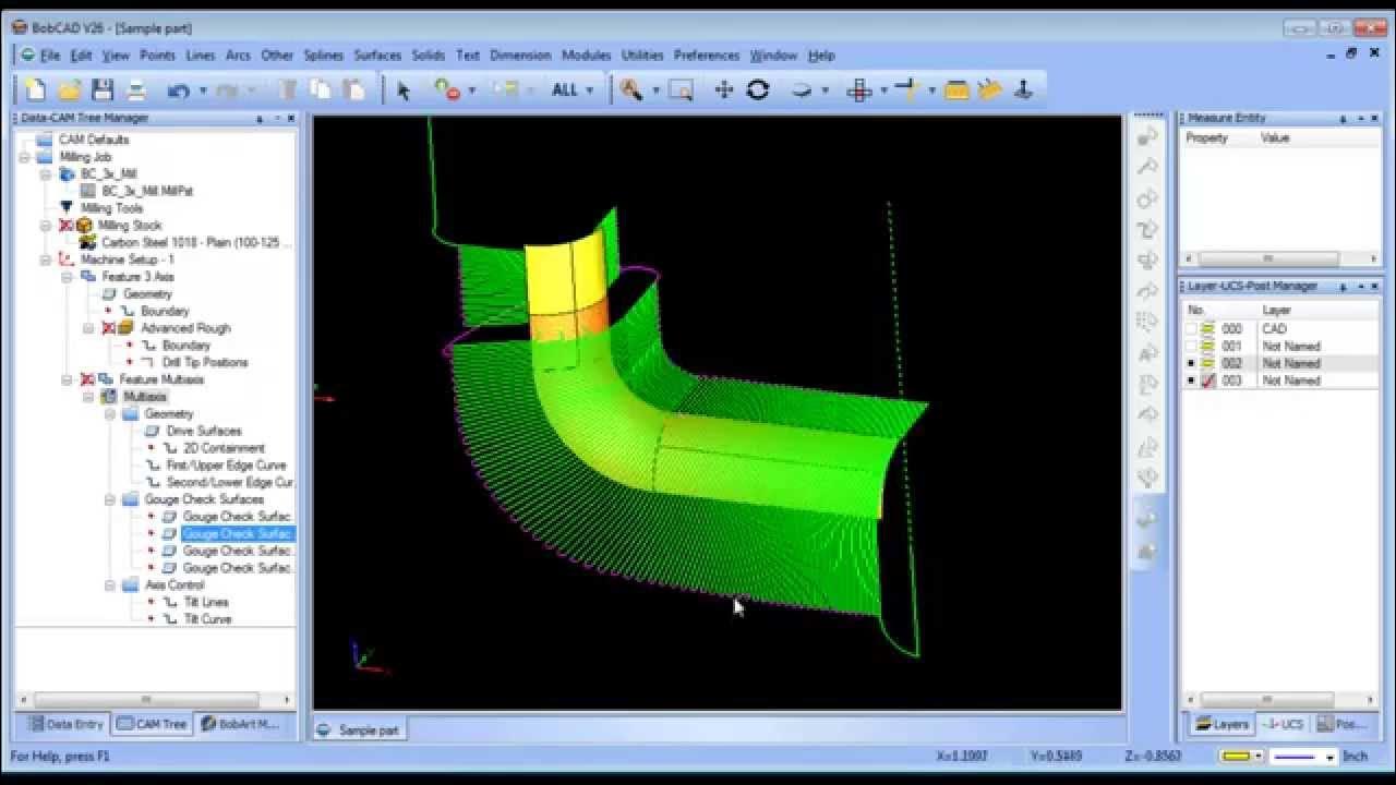 BobCAD CAM V26 Surface Based Toolpath For 3D Milling - YouTube