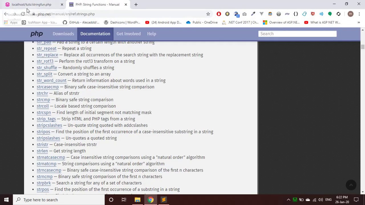 String Functions In Php Youtube
