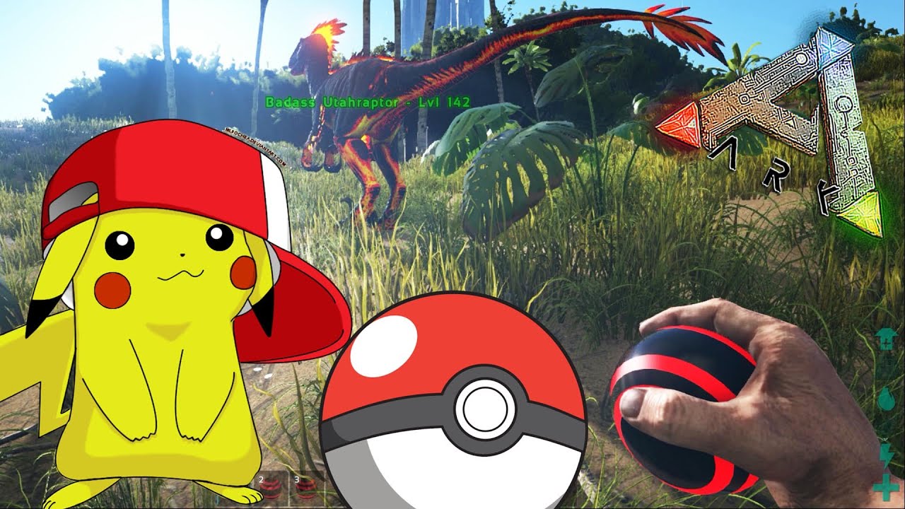 POKÉMON EN ARK! POKE BALL QUE ATRAPA DINOSAURIOS!! - MOD ARK: Survival ...