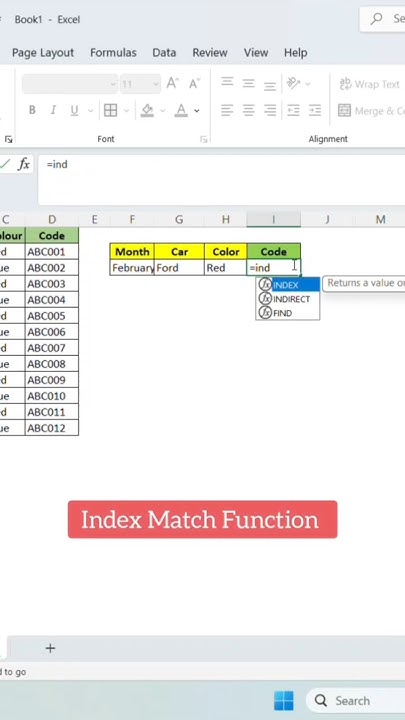 How to use Index match function in Ms excel #excel #tutorial #explorepage #computer #indexmatch ...