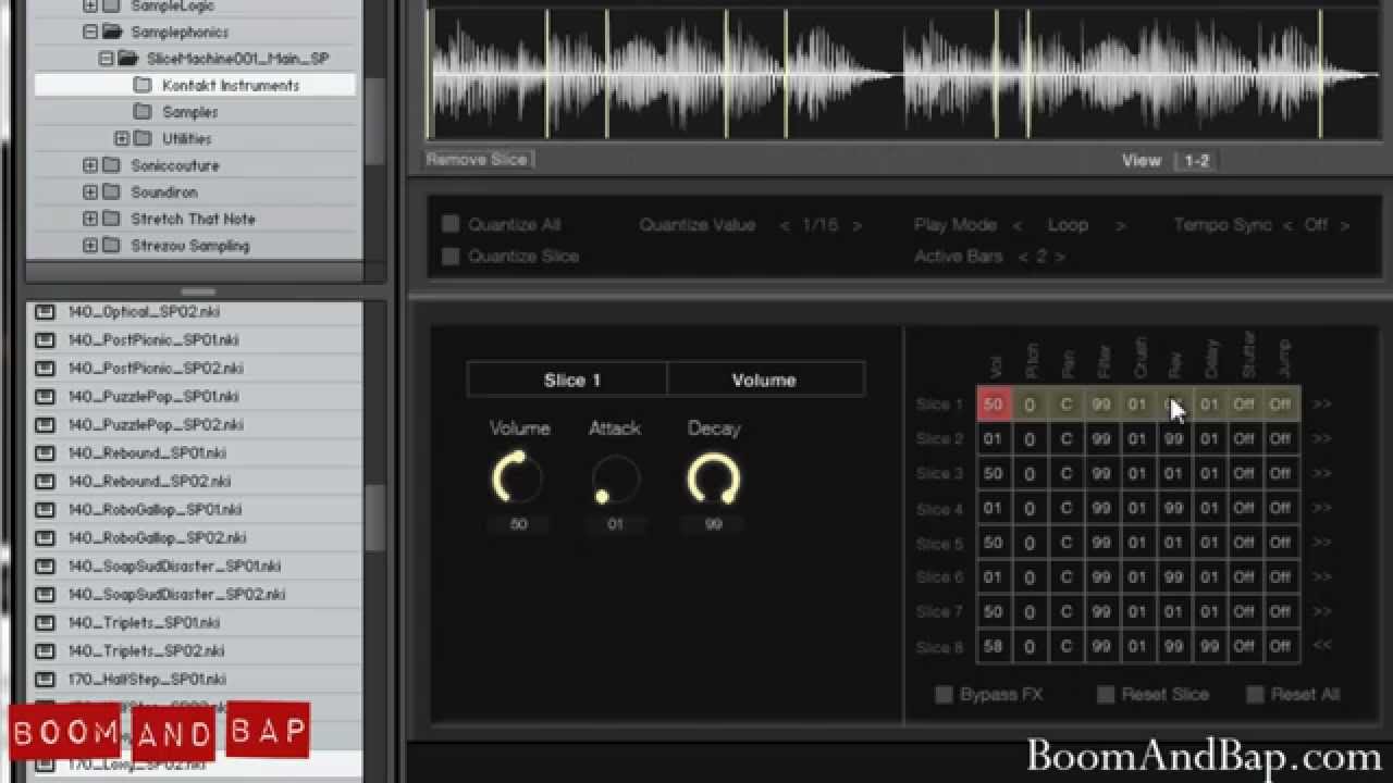 Samplephonics Slice Machine 001 - BoomAndBap.com - YouTube