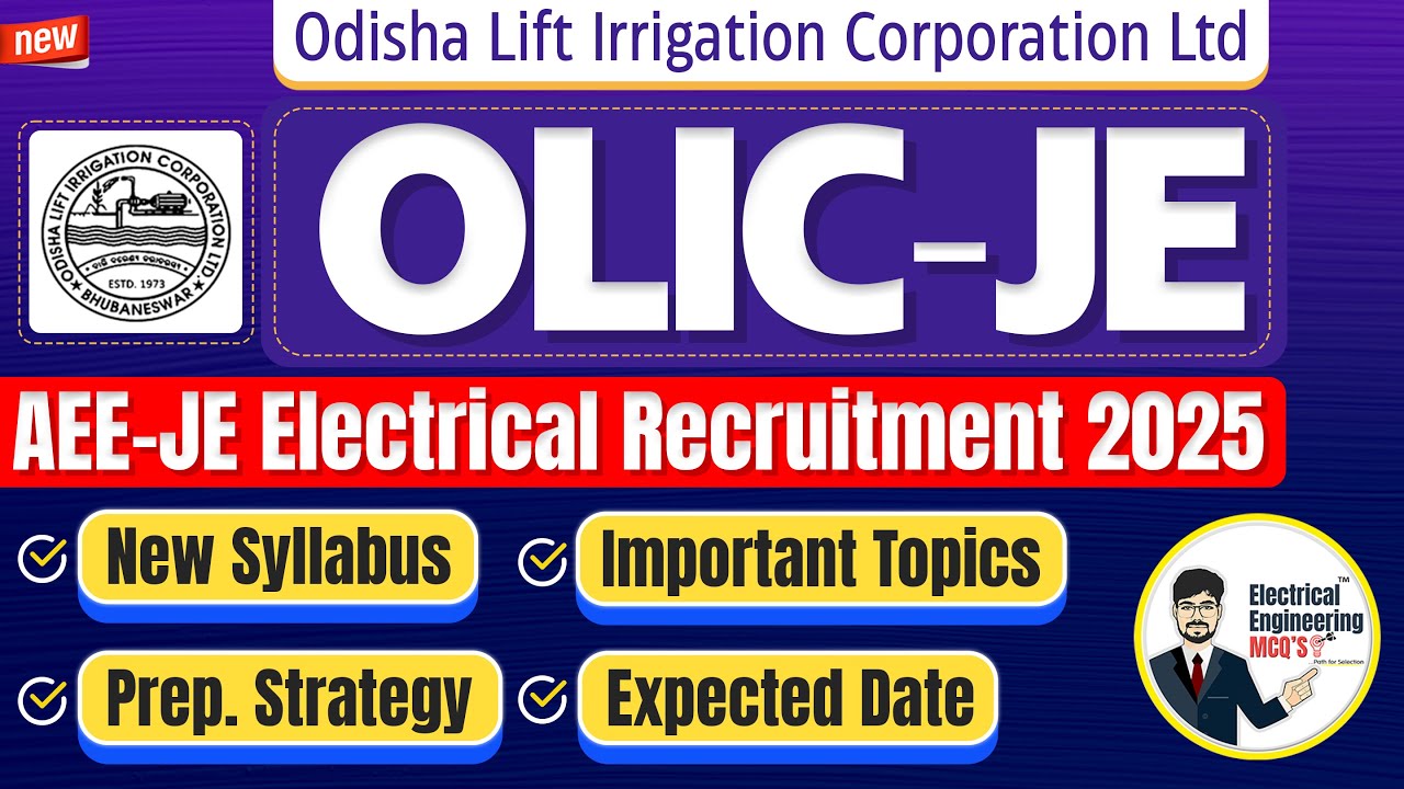OLIC Recruitment 2025 | Odisha Lift Irrigation AEE JE Electrical ...