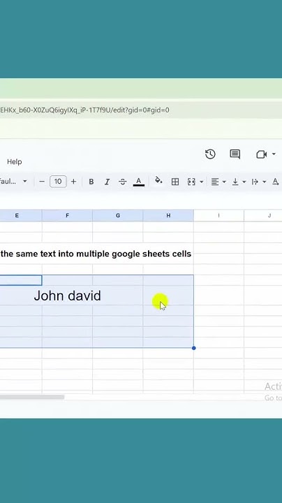 Insert the same text into multiple google sheets cells. #googlesheets #spreadsheettips #excel ...