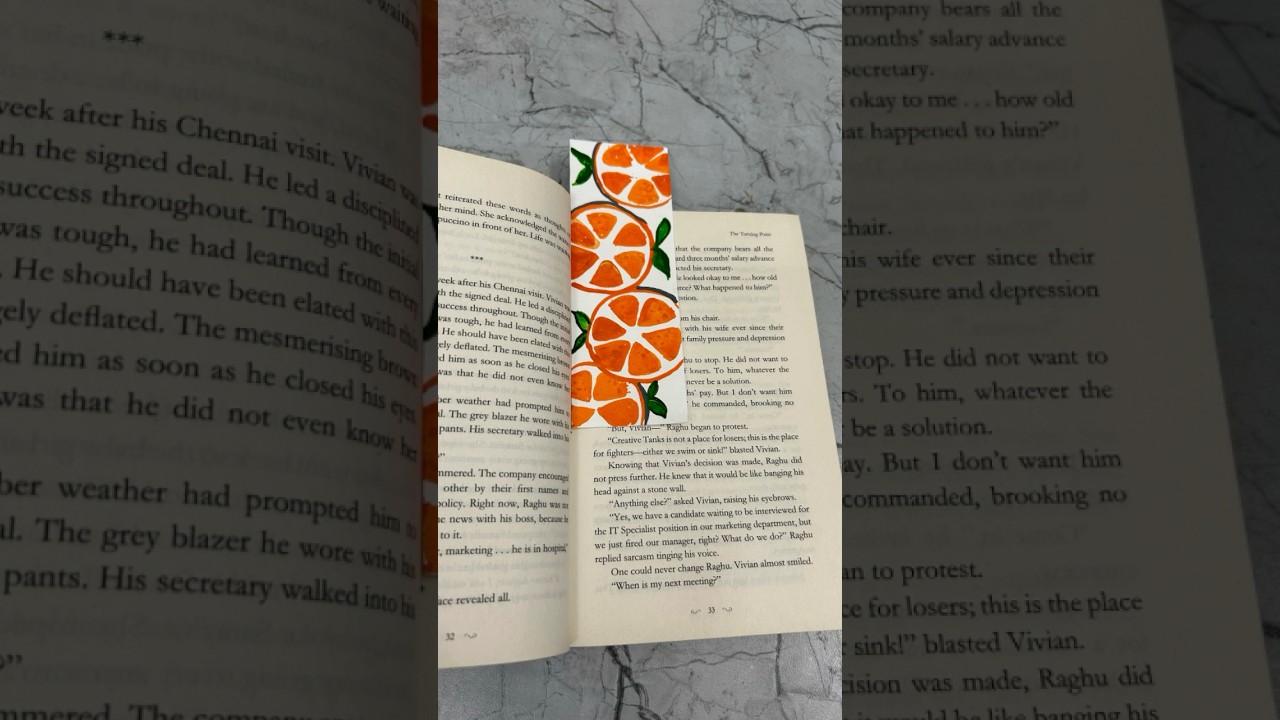 Easiest DIY Orange bookmark for beginners🧡🍊🍊🍊🍊📕📔🖌️🎨#bookmarks #orange # ...