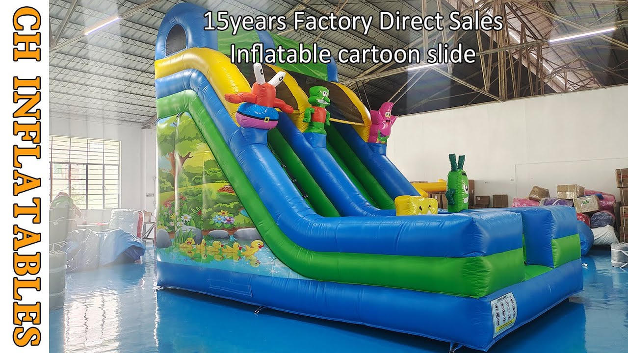 CH Inflatable Slide Fun City Kids Inflatable Double Lanes Inflatable ...