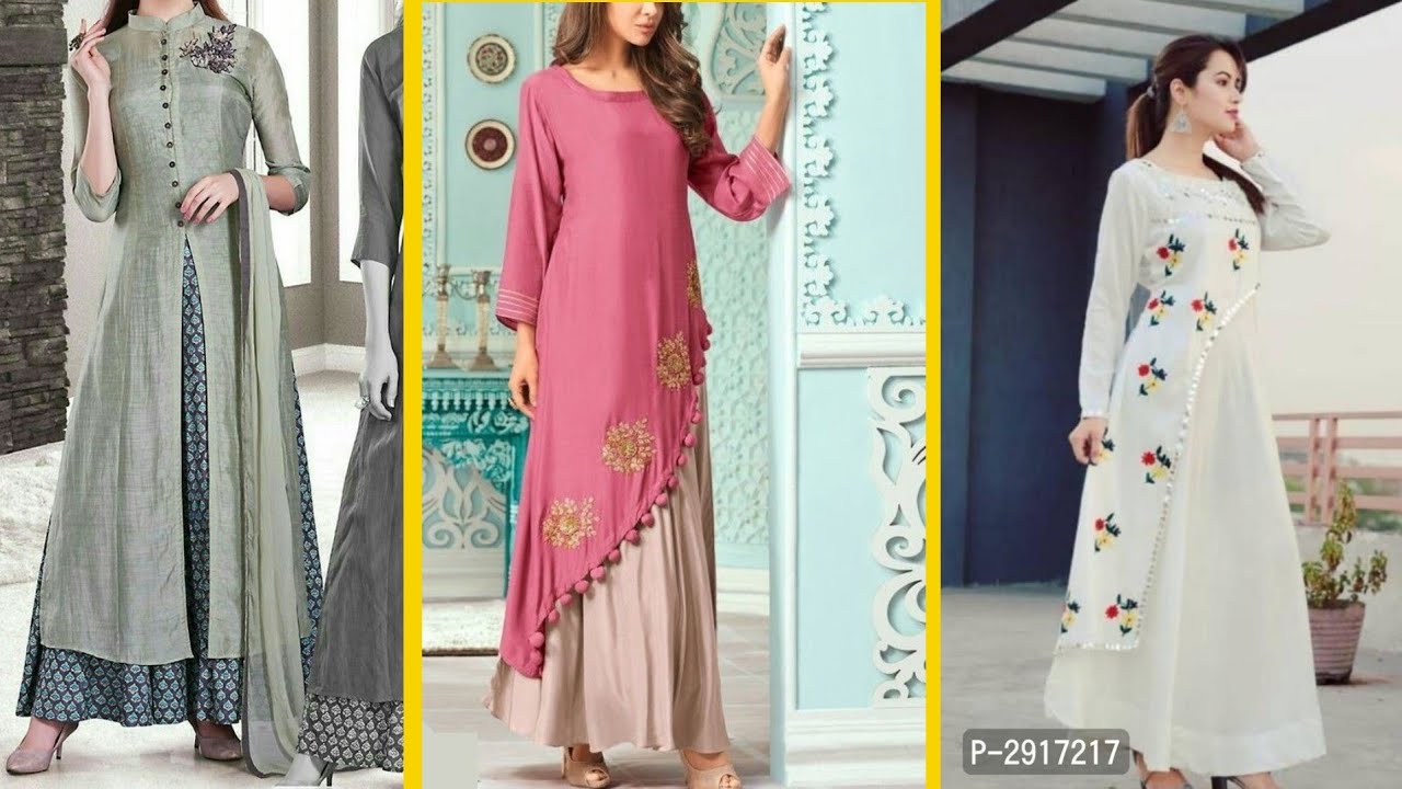 double layer Frock Design | unique Dress Designs |front split frock ...