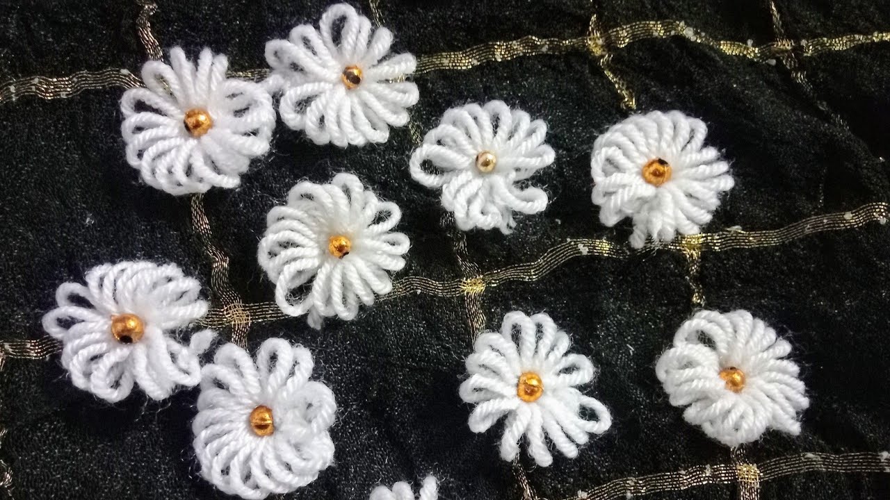 Woolen flowers | easy to make| handmade - YouTube
