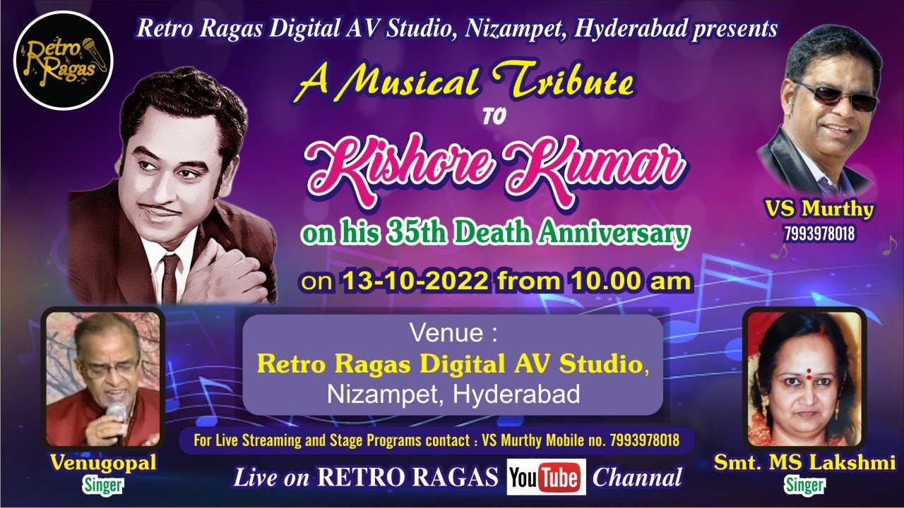 Musical Tribute to Kishore Kumar by Retro Ragas - YouTube