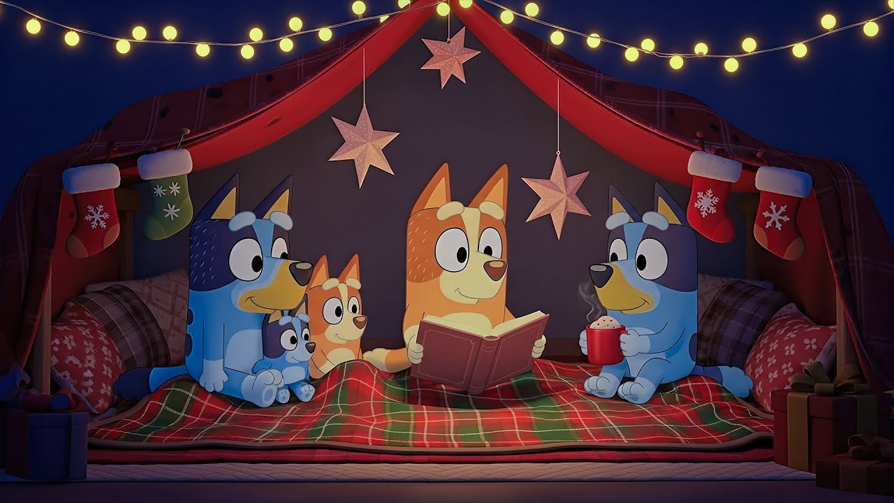 Bluey Family Christmas Bedtime Story 🎄 🎅 Cozy Christmas Piano for Deep ...