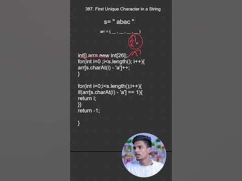 387.First unique character in a string 👨‍💻 #programming #100secondsofcode #coding - YouTube