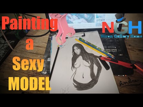 Painting a sexy model