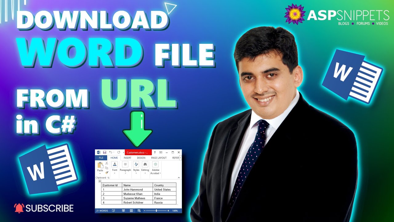 Download Word file from URL in Windows Forms C# - YouTube