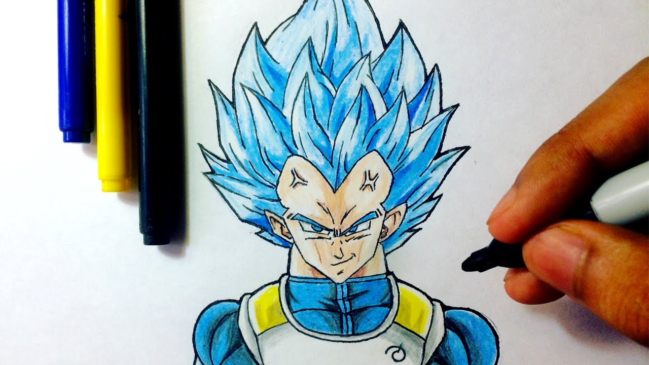 Cómo Dibujar a VEGETA SSJ DIOS AZUL | How To Draw VEGETA SSJ GOD BLUE ...