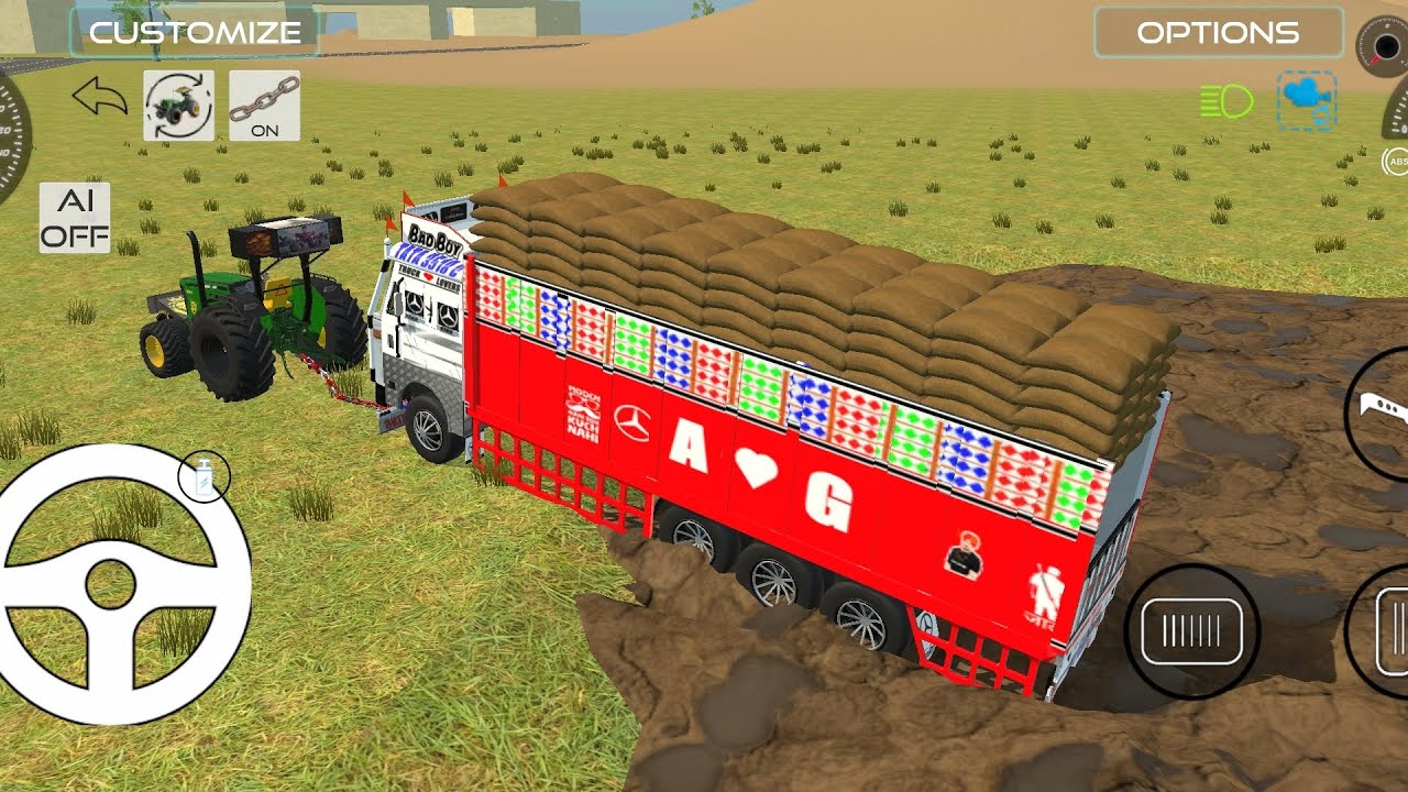 Indian Lorry Truck Heavy Load Bori in Game🔥#indiantruck#tractor# ...