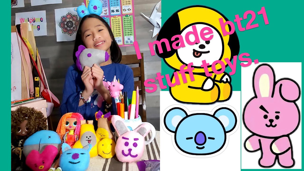 I made BT21 characters: BTS stuffy; Kaylee Chu TV - YouTube