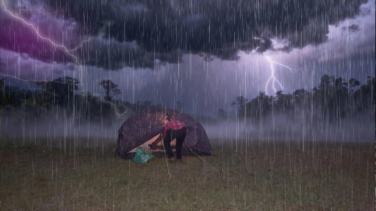THE WORST RAIN STORM I'VE EVER EXPERIENCED‼️ SOLO CAMPING IN HEAVY RAIN ...